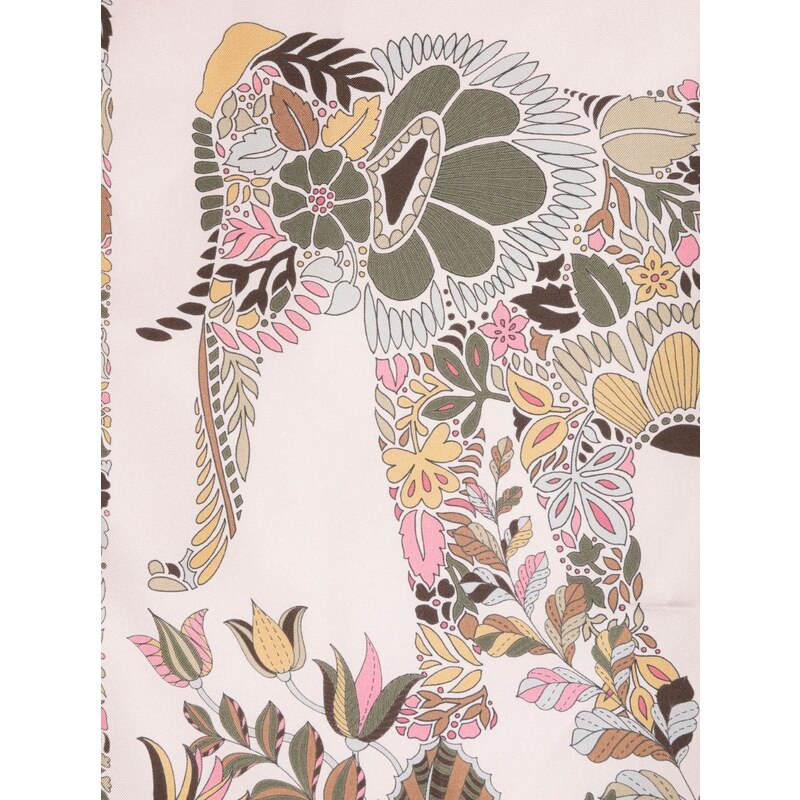 Longchamp floral animal-print silk scarf - Rosa - Stileo.it