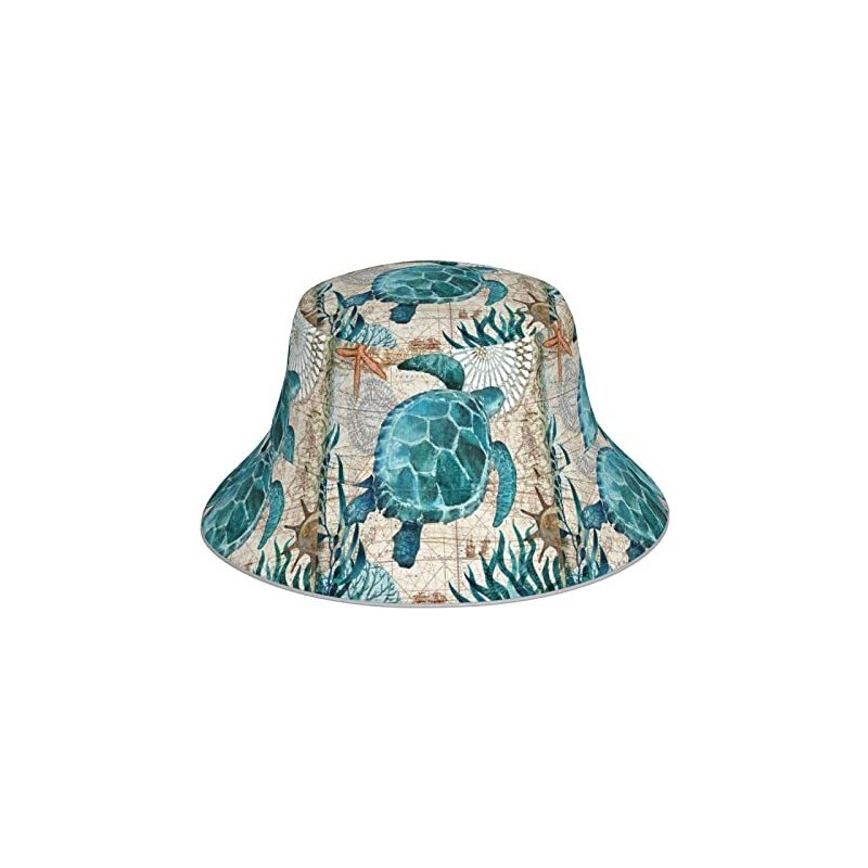874 Cappello Pescator Mappa retrò delle Stelle Marine delle Tartarughe ...