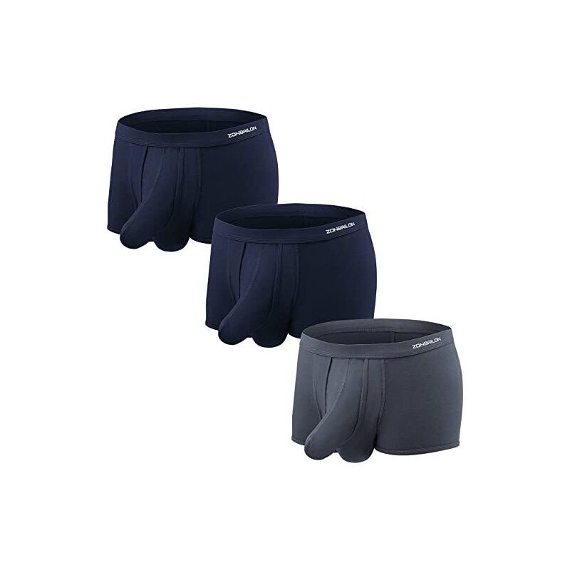 ZAIGELUO Boxer separati da uomo Trunk Elefante Mutande Modal Dual Boxer ...