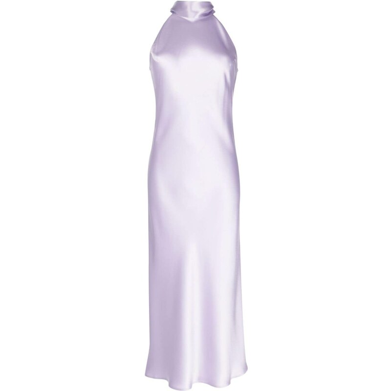 Galvan London Abito midi Sienna con scollo all'americana - Viola ...