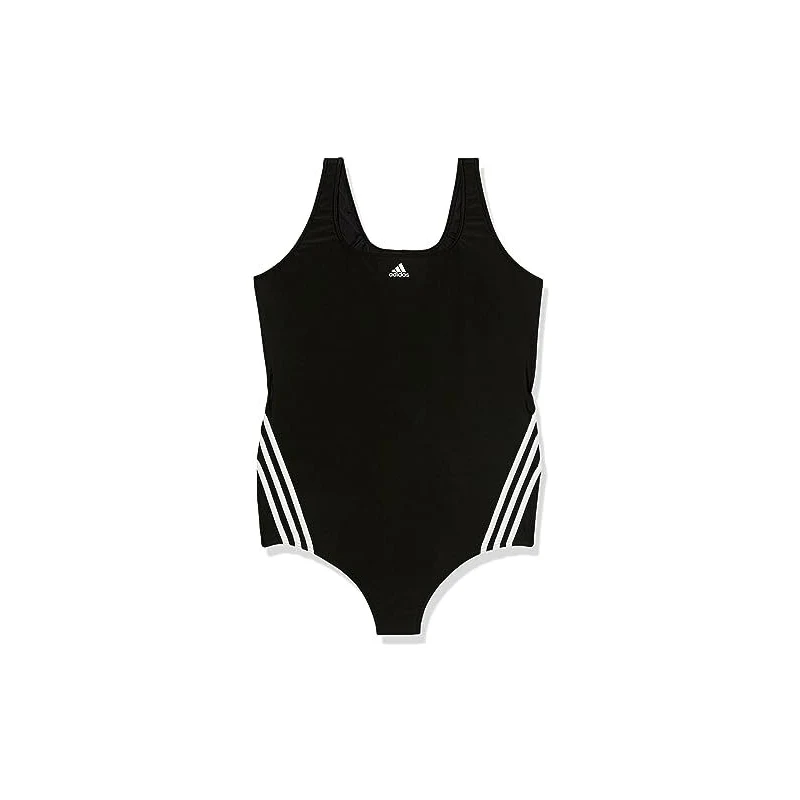 adidas Costume da bagno da donna standard a 3 strisce, Nero/Bianco, 1X ...