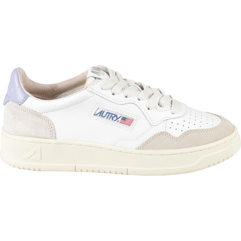 AUTRY Sneaker da Donna in pelle con punta traforata,Bianco/Rosa - Stileo.it