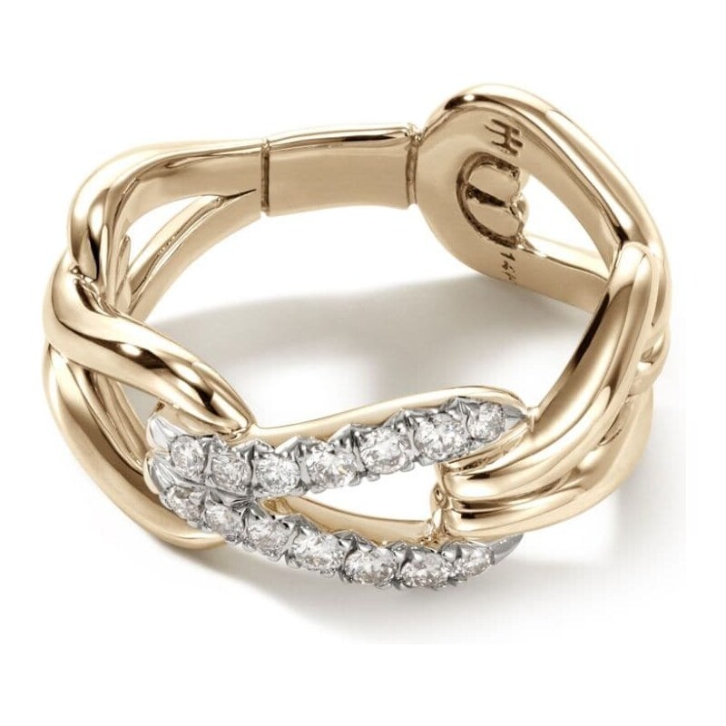 John Hardy Anello in oro giallo 18kt con diamante - Stileo.it