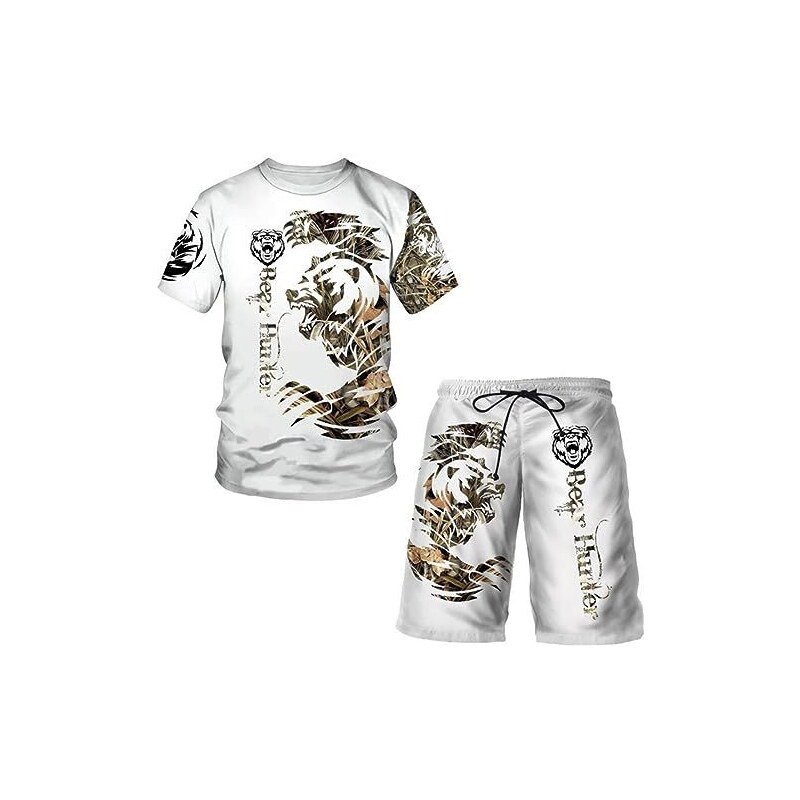 RIAAJ Lion Tiger and Wolf Animals - Set di magliette e pantaloncini ...