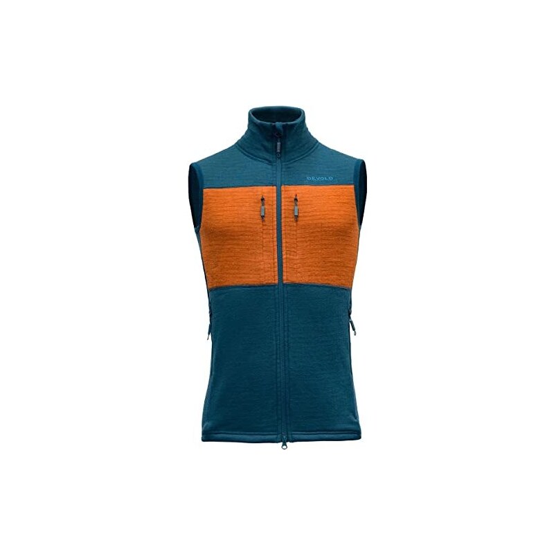 Devold Egga Grid Merino Vest Gilet, Flood/Flame, S Uomo - Stileo.it