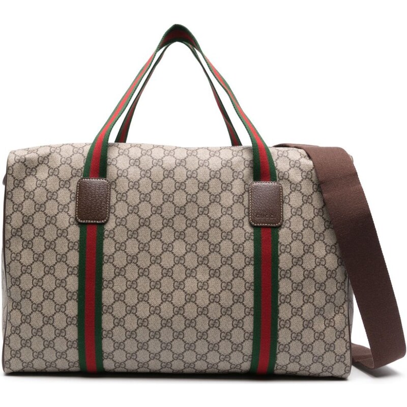 Gucci GG Supreme leather duffle bag - Toni neutri - Stileo.it