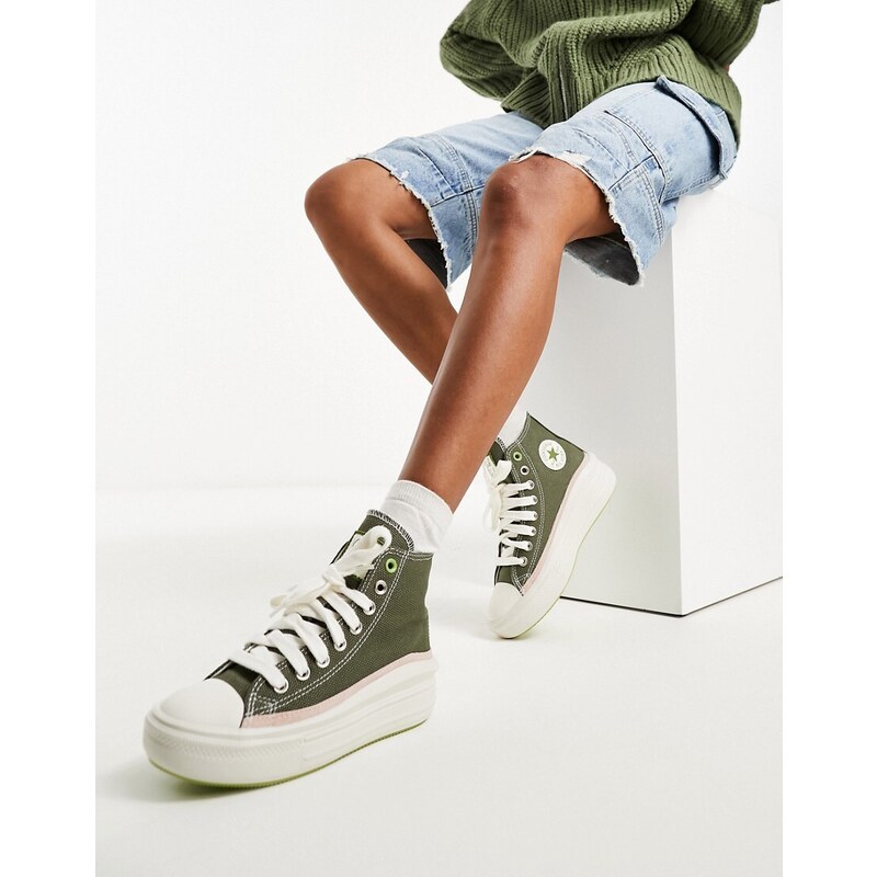 Converse - Chuck Taylor All Star Move Hi - Sneakers alte kaki-Verde ...
