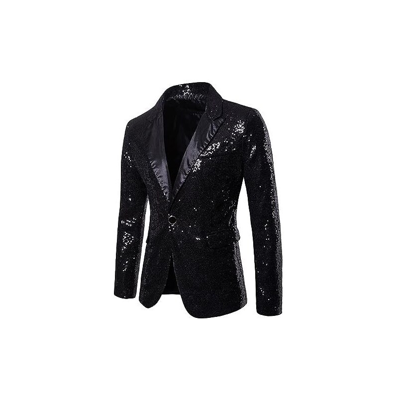 inhzoy Giacca da Uomo con Paillettes Lucide Blazer Capotto Elegante ...