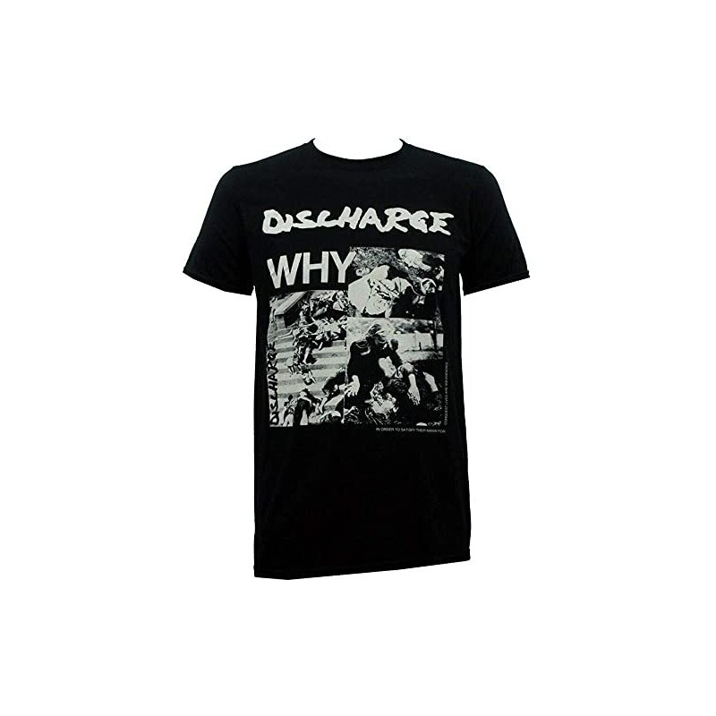 DIQUE Discharge Band Why Album Cover Men T-Shirt Black 3XL - Stileo.it