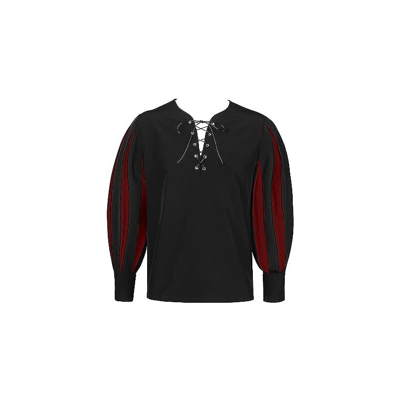 JYJXFD Camicie pirata da uomo vintage rinascimentale camicia medievale cosplay steampunk gotico ...