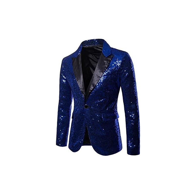 TiaoBug Giacca da Uomo Blazer con Paillettes Monopetto Abito Formale ...