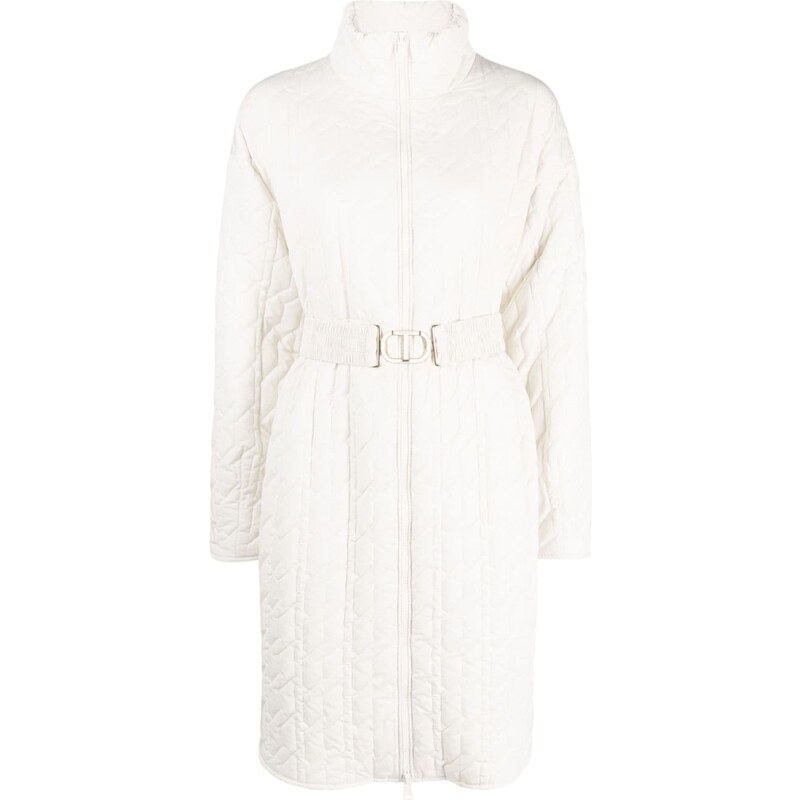 TWINSET Piumino lungo con cintura - Bianco - Stileo.it TWINSET Piumino lungo con cintura - Bianco - Stileo.it