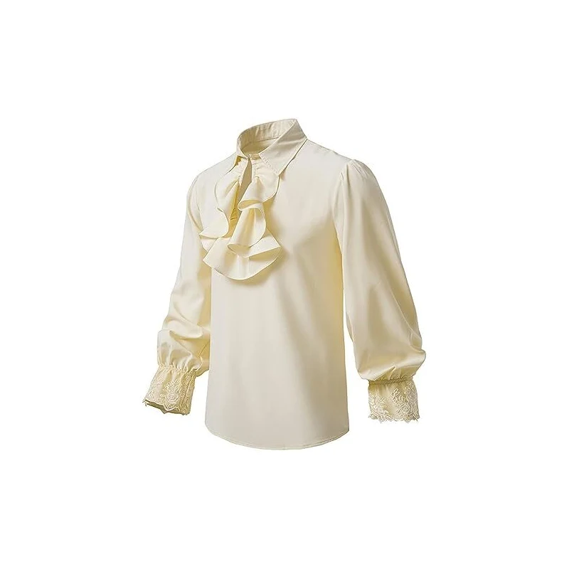 KJDWJKJRF Camicia da uomo pirata medievale rinascimentale costume cosplay vittoriano gotico ...