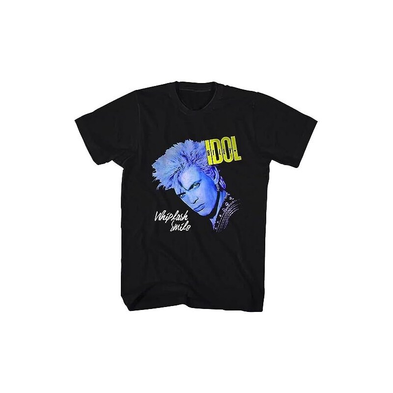 MENT Billy Idol Whiplash Smile Album Cover Art Men's T Shirt Punk Rock ...