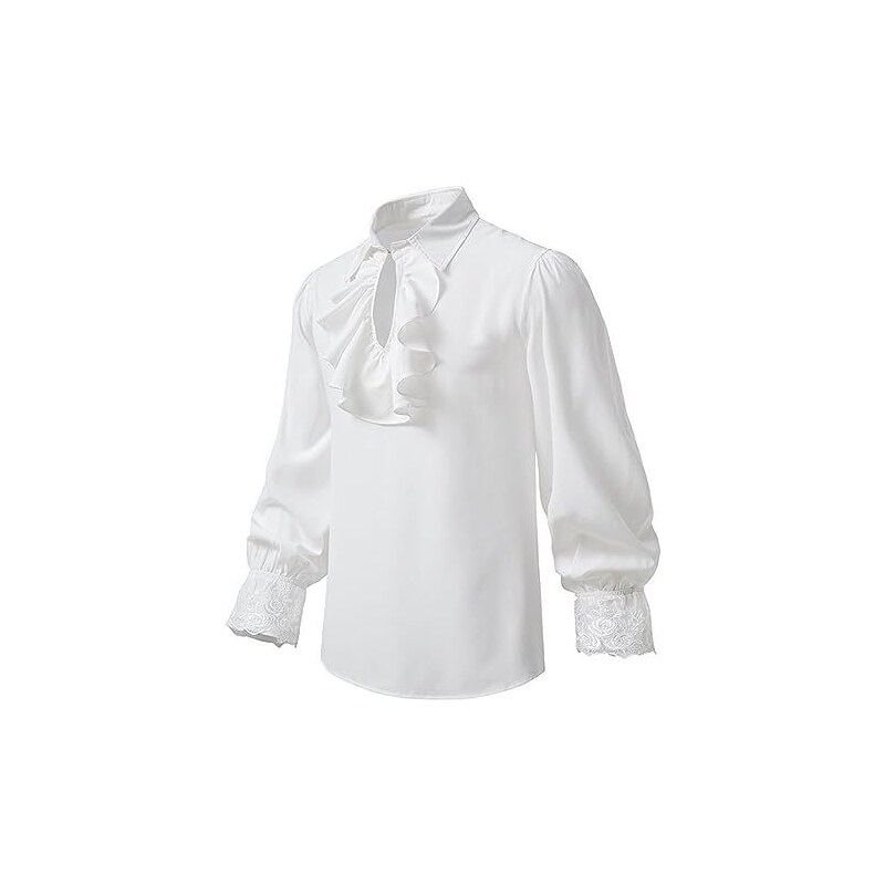 KJDWJKJRF Camicia da uomo pirata medievale rinascimentale costume cosplay vittoriano gotico ...