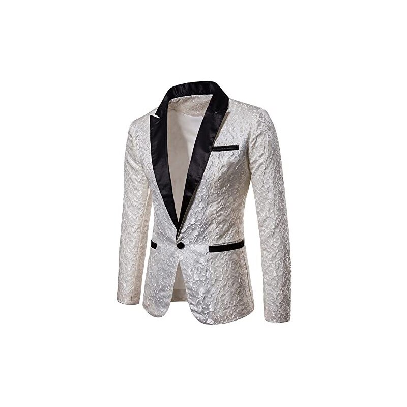 COSKTIARL Giacche Da Abito Da Uomo - Blazer Da Lavoro Da Uomo Bianco ...