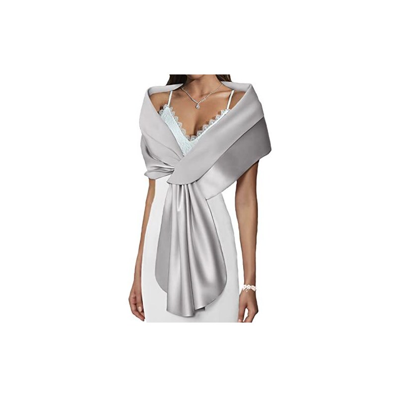 Atigy Stola Scialle da Donna in Raso Elegante Scialle da Sposa Bolero ...