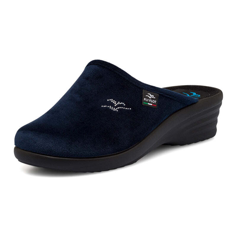 Pantofole blu da donna con sottopiede anatomico Fly Flot - 38 - Stileo.it