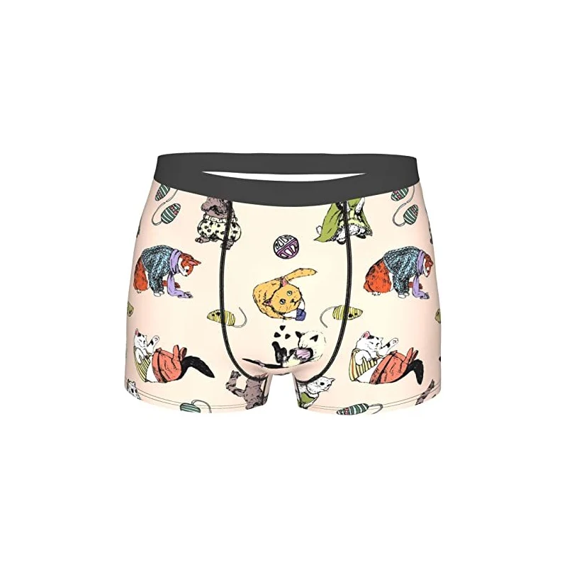 942 Boxer da Uomo Modelli di Gatti Mutande Classiche Elasticizzato ...