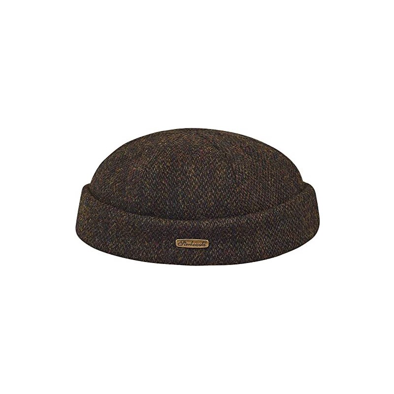 Sterkowski Docker Leon - Berretto Harris Tweed, Nero/Giallo, 7 - Stileo.it
