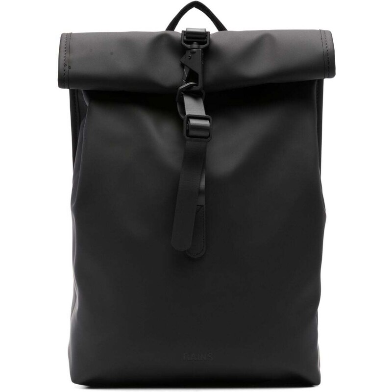 Rains Zaino Rolltop Rucksack mini con logo - Nero - Stileo.it
