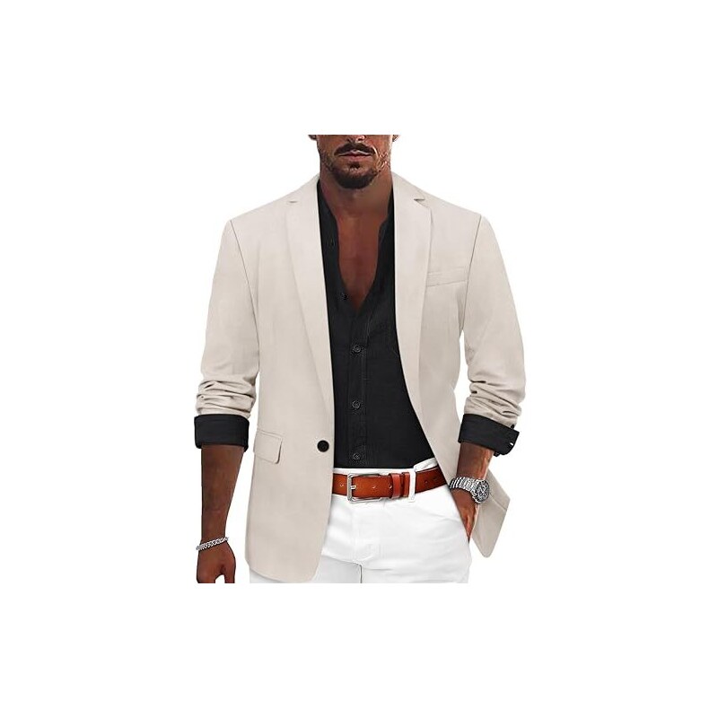 Minetom Blazer da Uomo Slim Fit con Un Bottone Suit Jacket Giacca ...