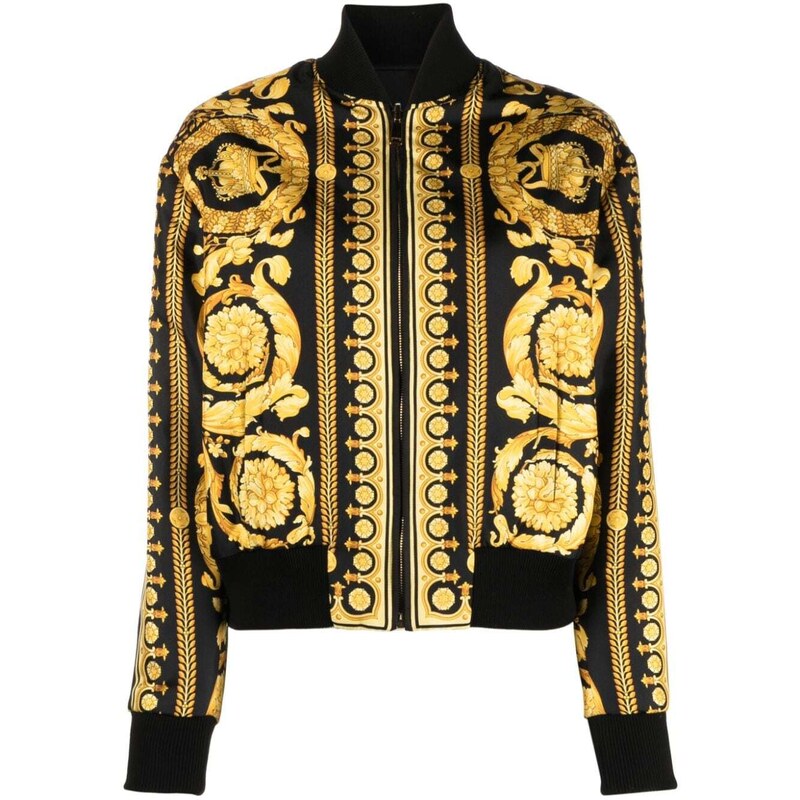 Versace Bomber con stampa barocca - Nero - Stileo.it