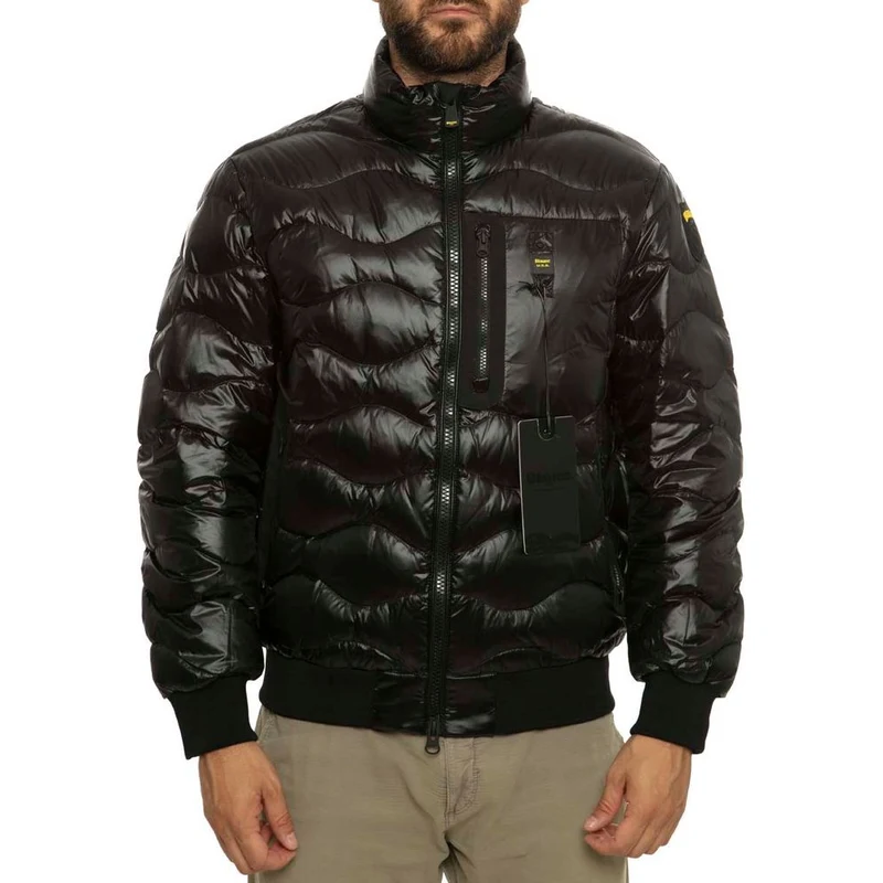 Blauer Usa Giubbotto invernale nero con iconica trapuntatura a onde ...