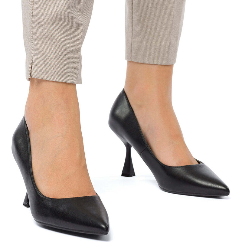 Décolleté nere con tacco a rocchetto 7,5 cm Lora Ferres - Stileo.it