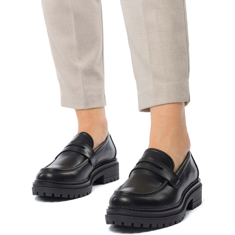 Mocassini neri da donna con suola chunky Swish Jeans - Stileo.it