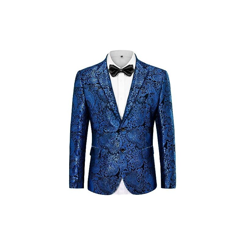 PJ PAUL JONES Giacca da uomo floreale smoking jacquard da smoking per ...