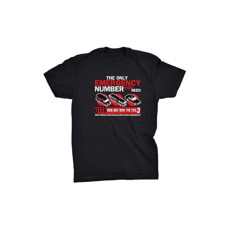 KNWN Viper IT Crowd Emergency Services Number Funny T-Shirt Black S ...