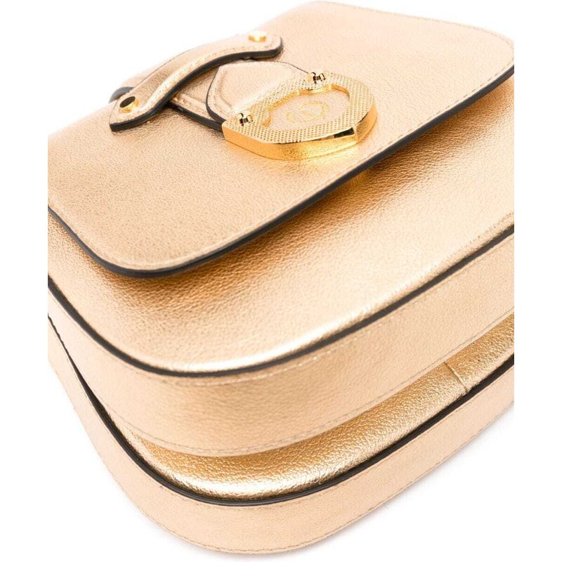 Pollini Borsa a tracolla con placca logo - Oro - Stileo.it