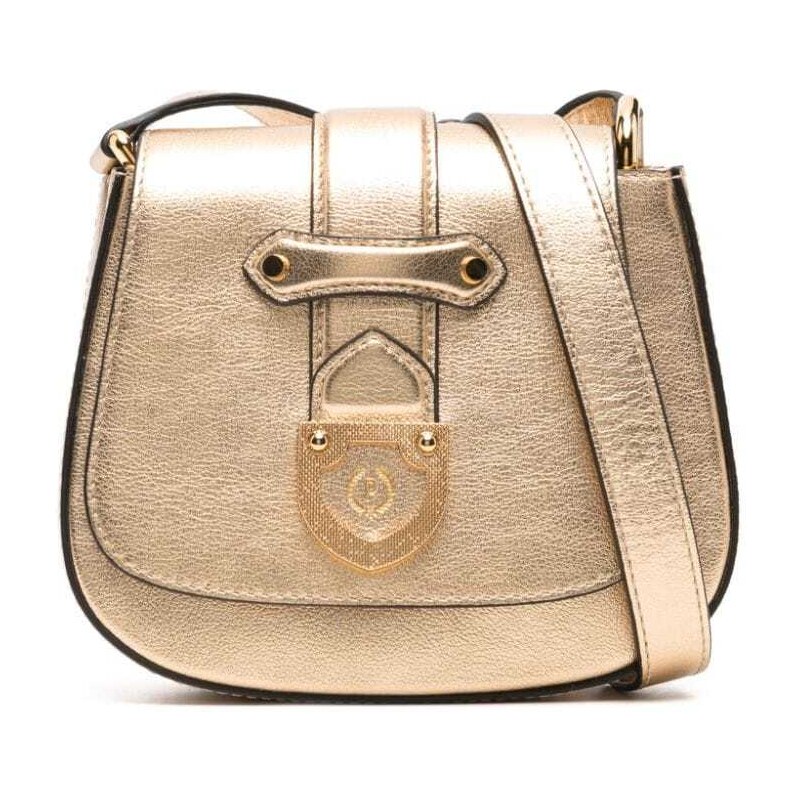 Pollini Borsa a tracolla con placca logo - Oro - Stileo.it Pollini Borsa a tracolla con placca logo - Oro - Stileo.it