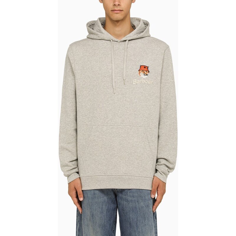 Felpa Fox Head Barbour x Maison Kitsuné grigia - Stileo.it