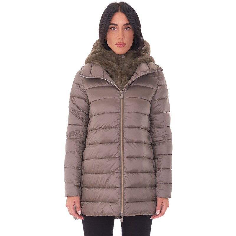 PIUMINO LUNGO SVASATO SAVE THE DUCK CON PELLICCIA ECOLOGICA MATILDA ... PIUMINO LUNGO SVASATO SAVE THE DUCK CON PELLICCIA ECOLOGICA MATILDA ...