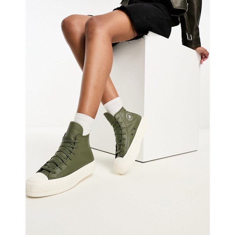 Converse - Chuck Taylor All Star Lift - Sneakers color kaki-Verde ...