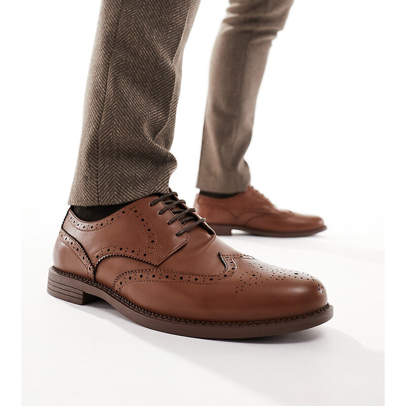 Truffle Collection - Scarpe brogue stringate eleganti a pianta larga ...