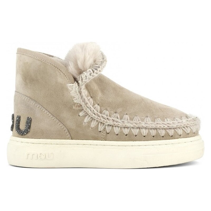 MOU - Eskimo sneaker bold glitter logo - Colore: Beige,Taglia: 41 ...