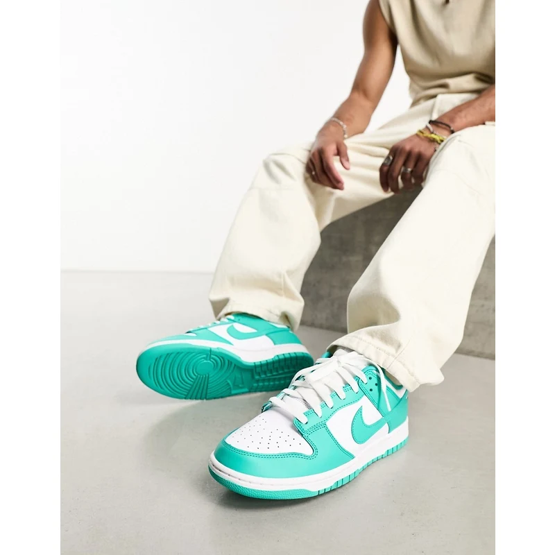 Nike - Dunk Low Retro - Sneakers verdi e bianche-Verde - Stileo.it