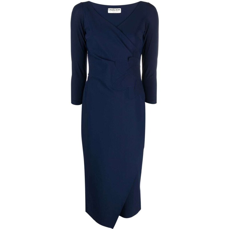 CHIARA BONI La Petite Robe Abito midi con dettaglio a fiori - Blu ...