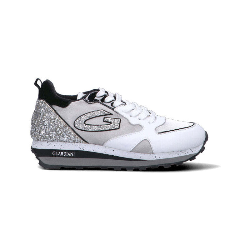 ALBERTO GUARDIANI Sneaker donna bianca/argento in pelle SNEAKERS ...