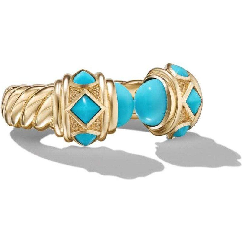 David Yurman Anello Renaissance in oro giallo 18kt con turchese - Stileo.it