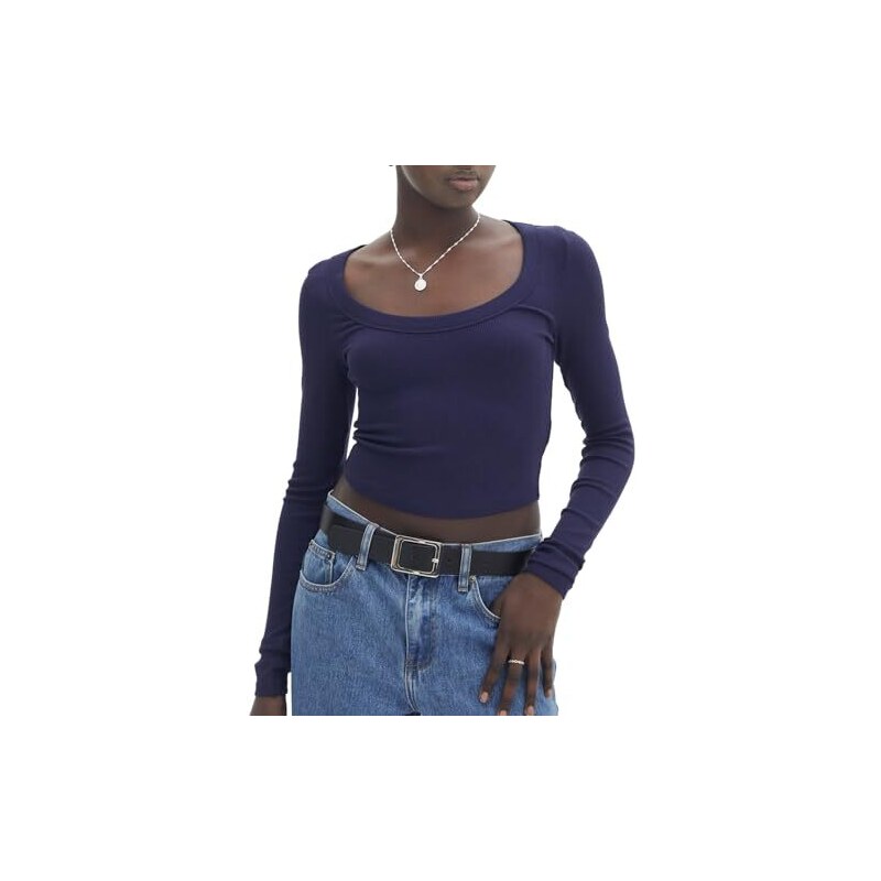 GETERUUV Maglietta a maniche lunghe da donna Y2k Skims Crop Top ...