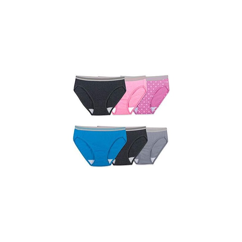 Fruit of the Loom Women's 6 Pack Heather Bikini Panties, Assorted, 6 ...
