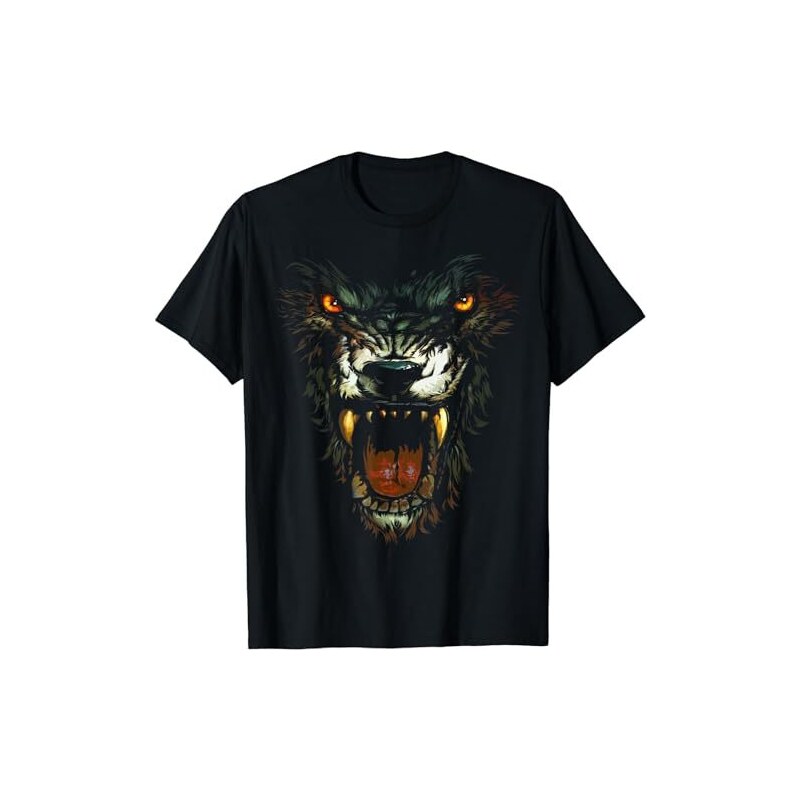QUANXING Werewolf Face Lycan Gothic Horror Occult Scary Halloween T ...