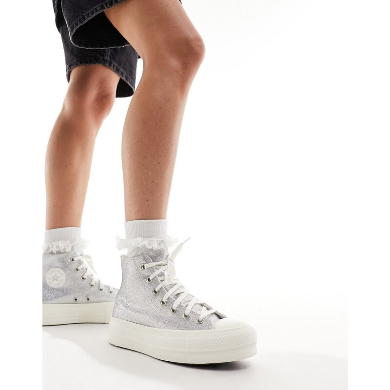 Converse - Chuck Taylor All Star Lift - Sneakers alte color argento ...