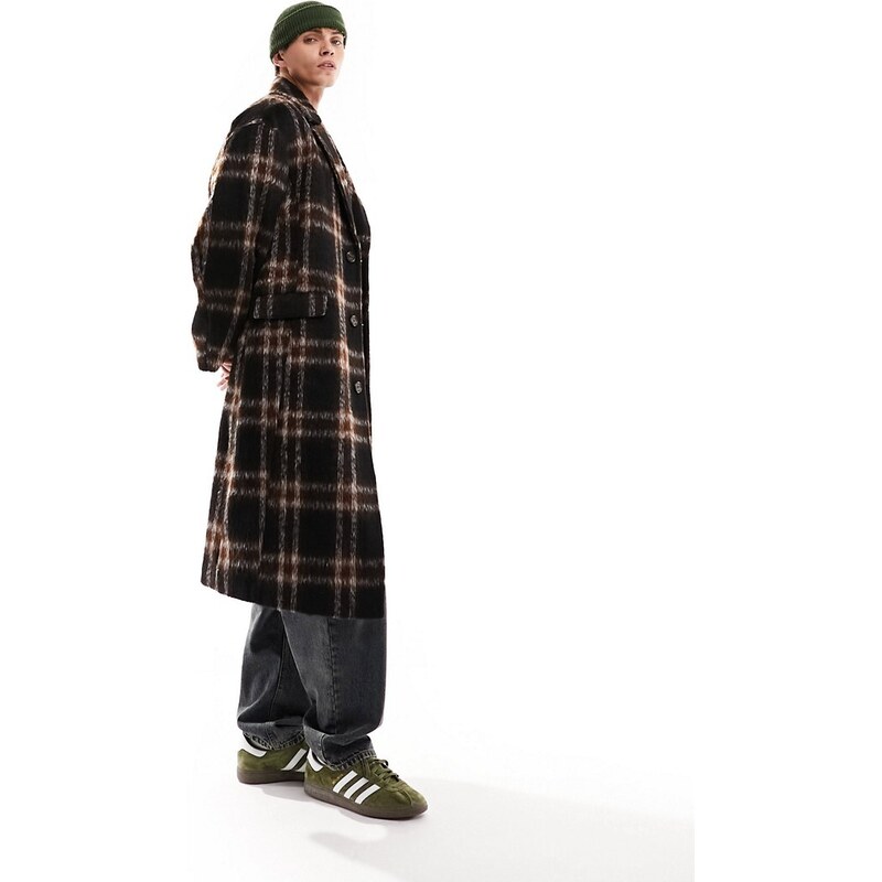 Reclaimed Vintage - Spolverino lungo a quadri-Multicolore - Stileo.it