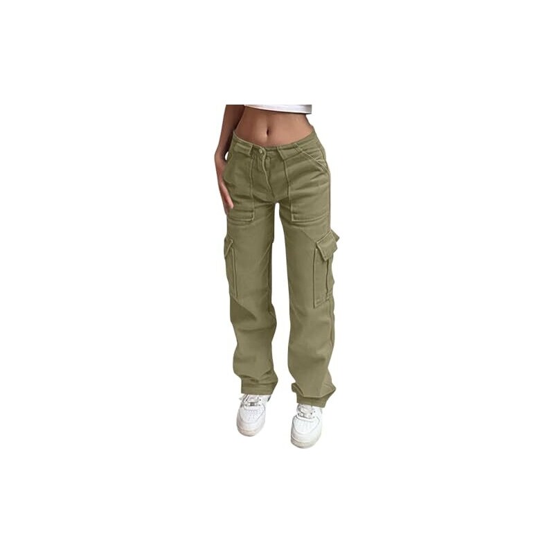 Onsoyours Pantaloni Cargo Donna Y2k Vita Alta Cargo Pants Streetwear ...