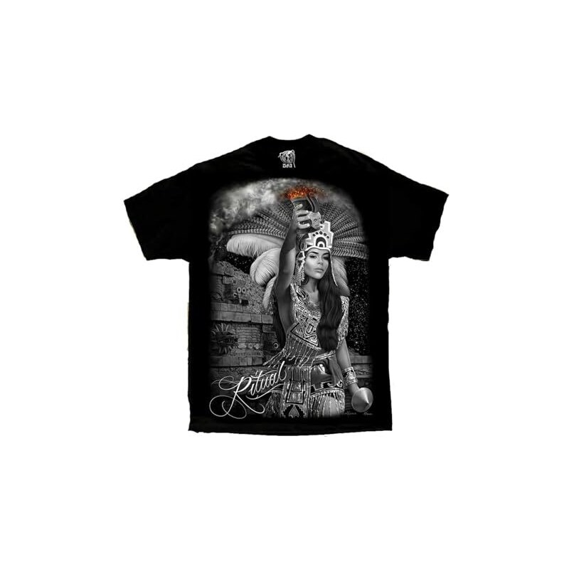 RONGQI Ritual Aztec Mexican Warrior Chicano Art David Gonzales DGA T ...